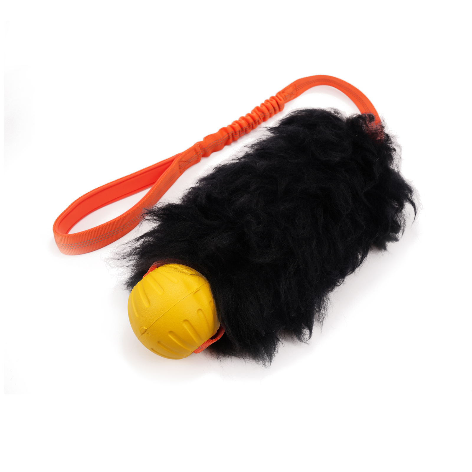 HOWGO Dog Bungee Chaser Toy 100% Sheepskin Bungee Chaser Toy, Rope Toy